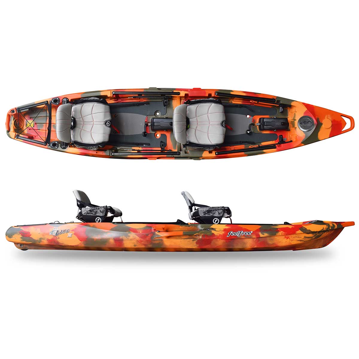 Angelkajak für 2 Personen Feelfree Lure II Tandem OD ready orange camo